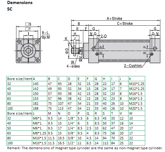 Ideal Bell pneumatic cylinder with ISO/CE/ROHS