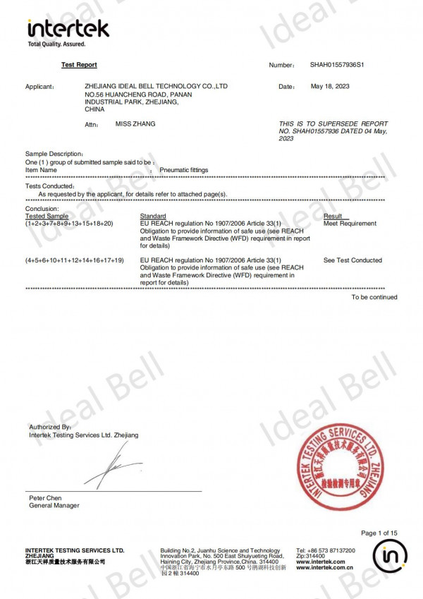 Certificates - Ideal Bell Pneumatics