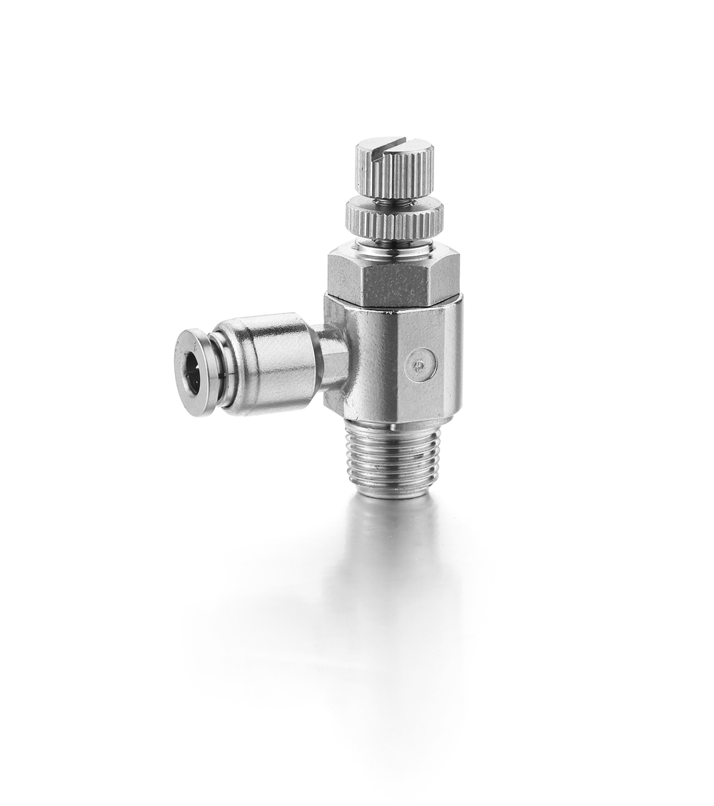 Stainless Steel Push To Connect Valve Throttle - Ideal Bell Pneumatics