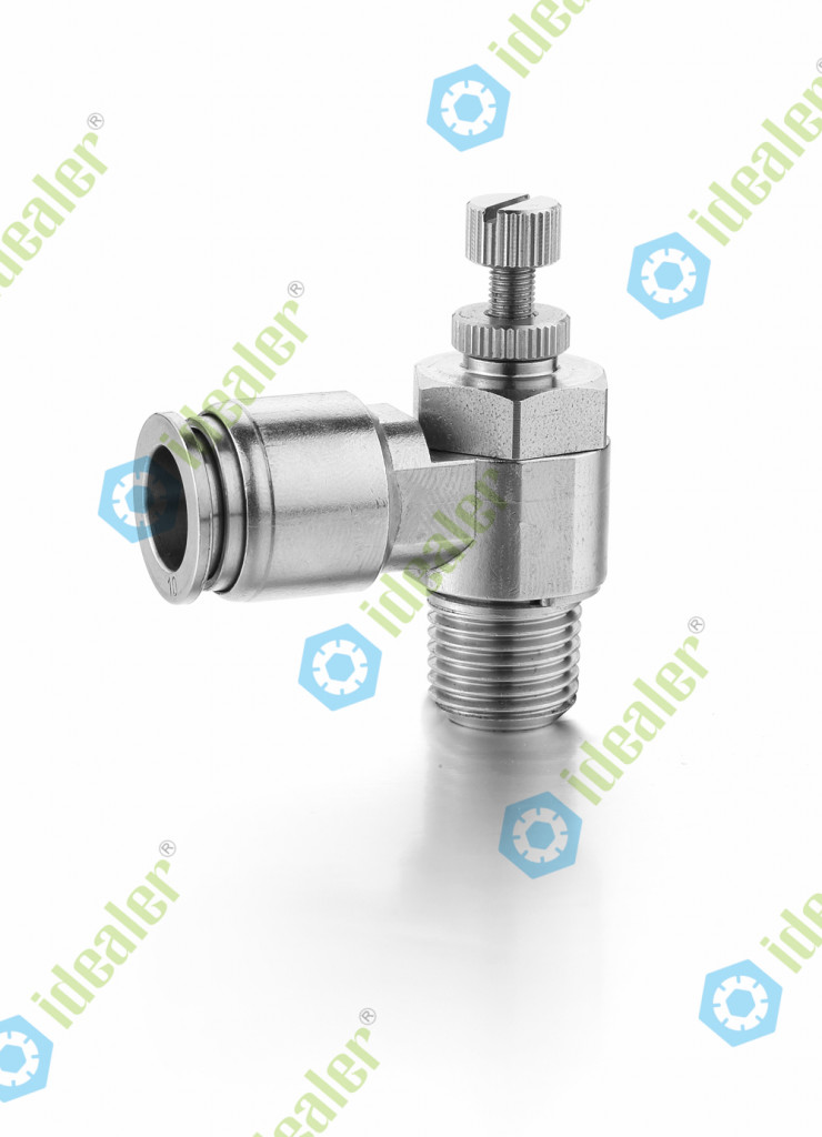 Stainless Steel Push To Connect Valve Throttle - Ideal Bell Pneumatics