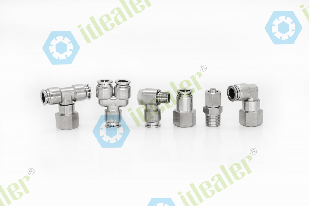 Stainless Steel Push Fittings Female Tees - Ideal Bell Pneumatics